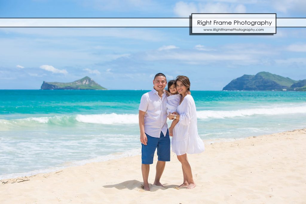 Oahu Family Portrait - Bellows Beach, Hawaii by RIGHT FRAME PHOTOGRAPHY