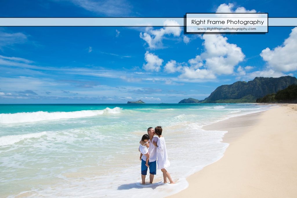 Oahu Family Portrait - Bellows Beach, Hawaii by RIGHT FRAME PHOTOGRAPHY